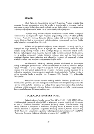 Polazne osnove za uvođenje osobnog bankrota | PDF