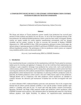 Polca Versus Conwip | PDF
