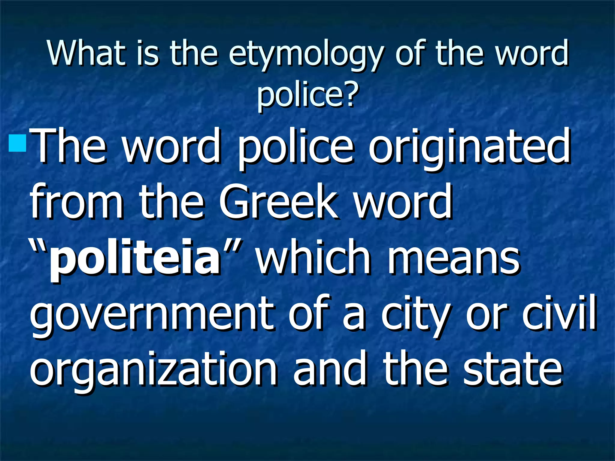 Polce organization and administration (demo presentation) | PPT