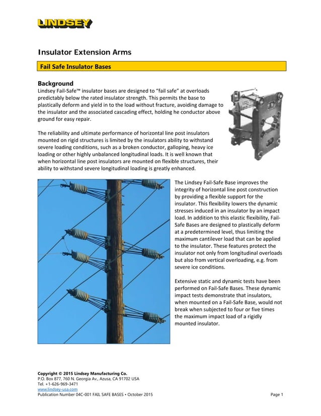 Pole Line Hardware Fail Safe Bases | PDF