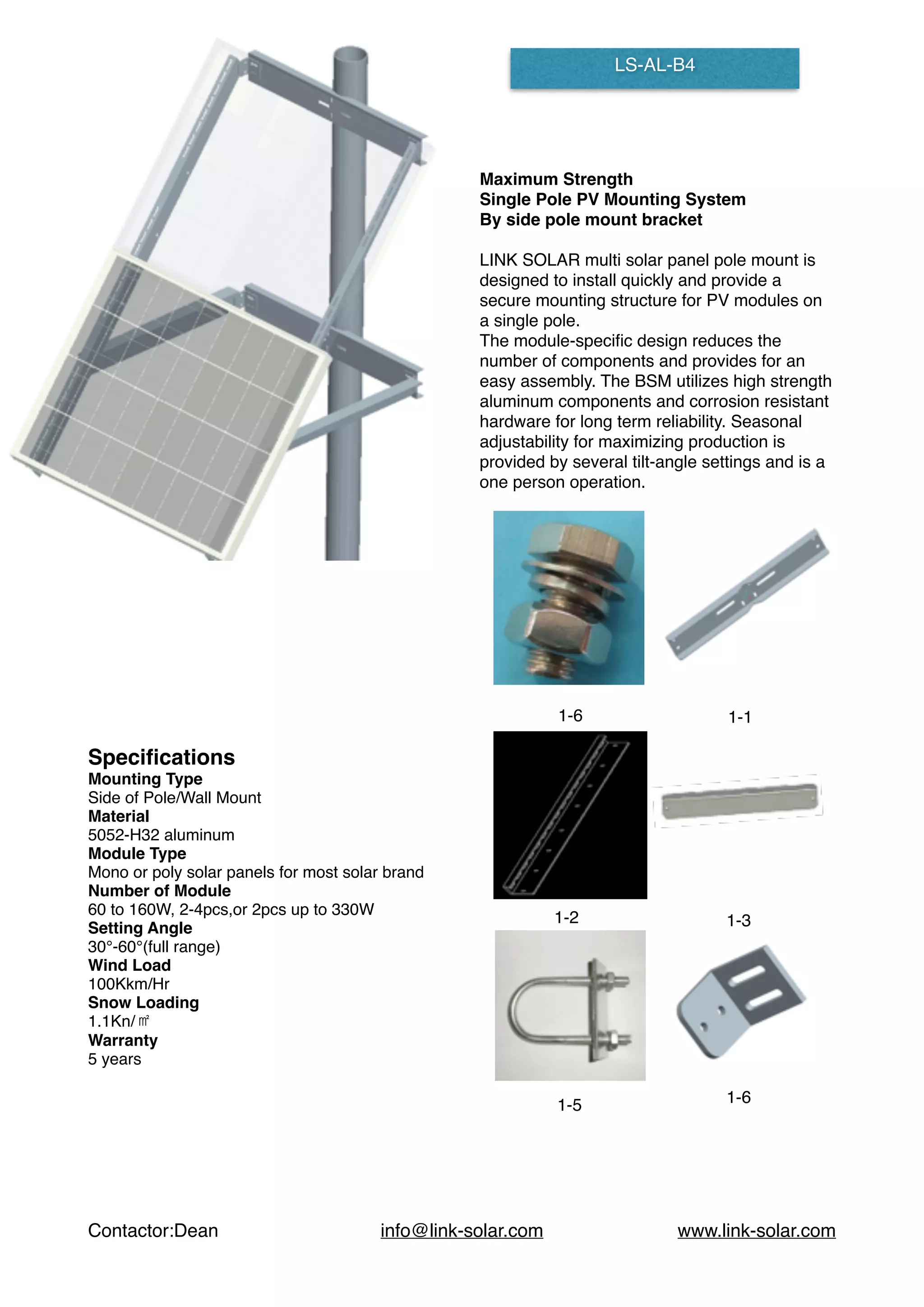 Universal Aluminum Side-of-Pole Mount | PDF