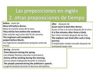 preposiciones time place in on at | PPT