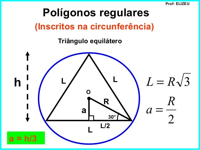 Area Do Triangulo Equilatero Inscrito Na Circunferencia