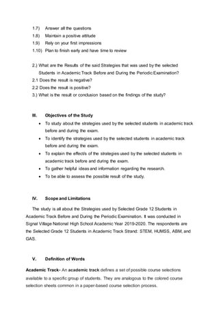 Strategies used by Selected Grade 12 Students in Academic Track Before ...