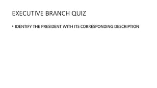 PHILIPPINE POLITICS AND GOVERNANCE EXECUTIVE QUIZ.pptx