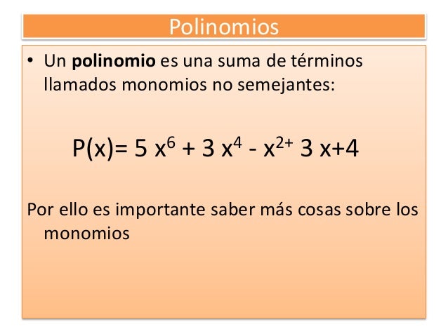 Polinomios, fundamentos básicos