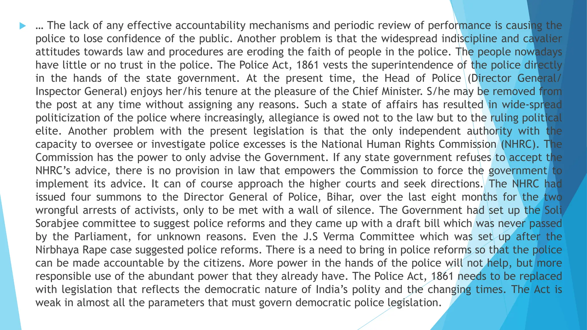 POLICE ACT, 1861 the details about police system.pptx