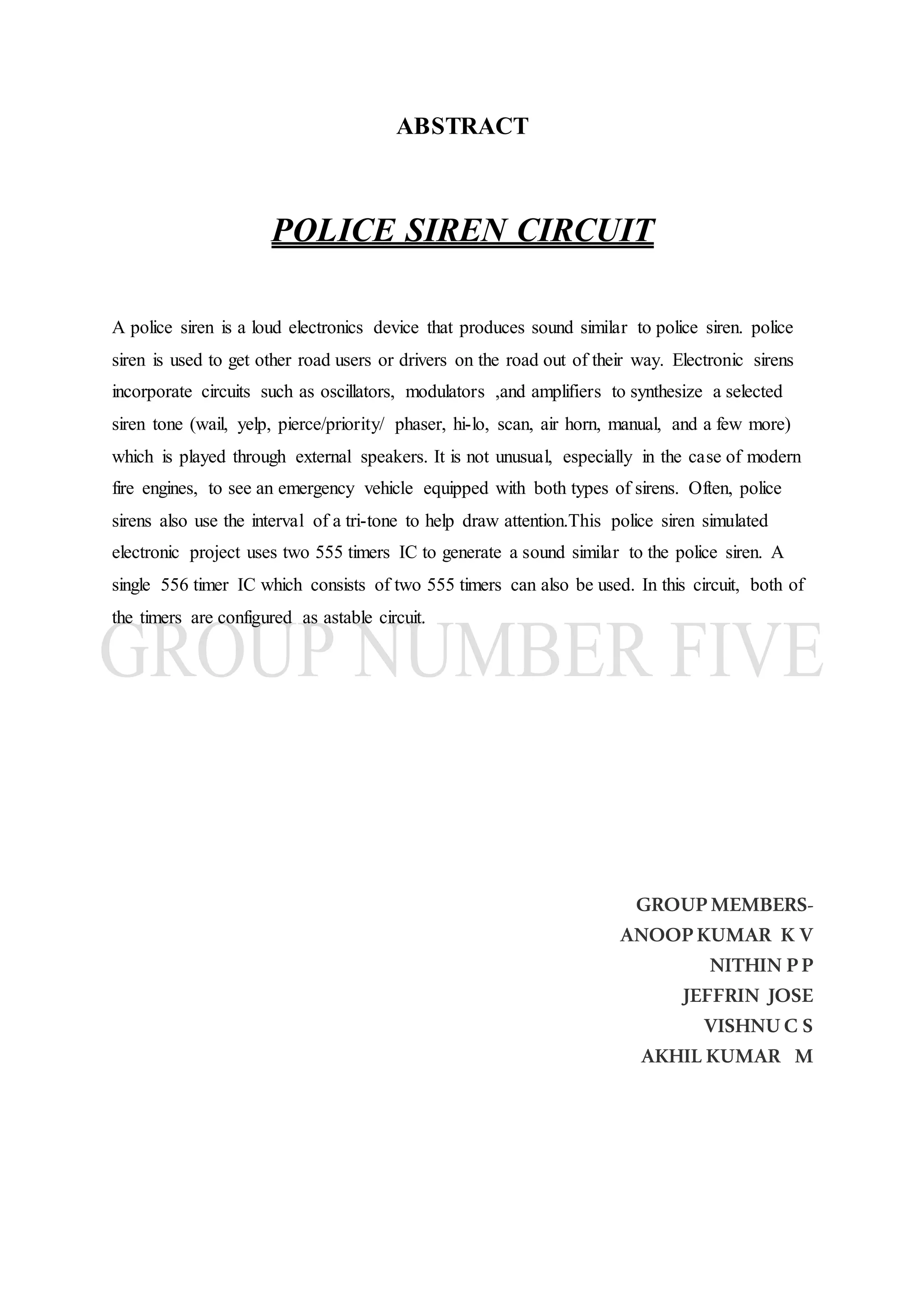 Police alarm | DOCX