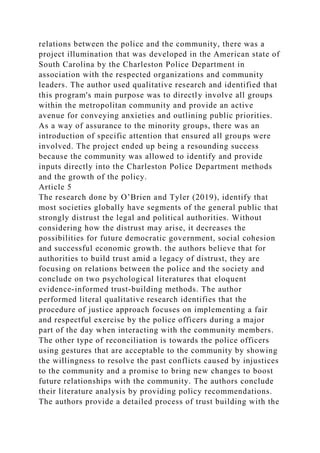 Police and Community Relations Literature ReviewPolice and Commu.docx