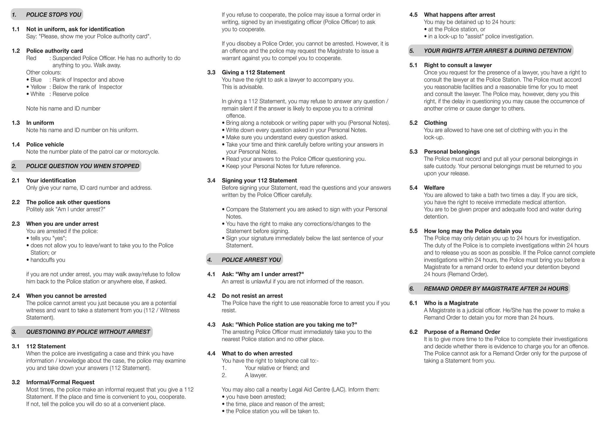 Police and Your Basic Rights | PDF