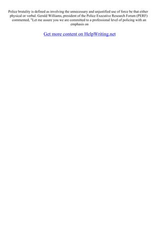 Police Brutality Essay | PDF