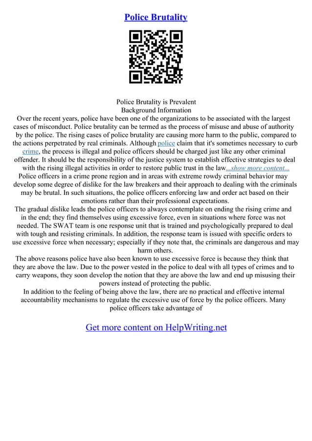 Police Brutality Essay | PDF