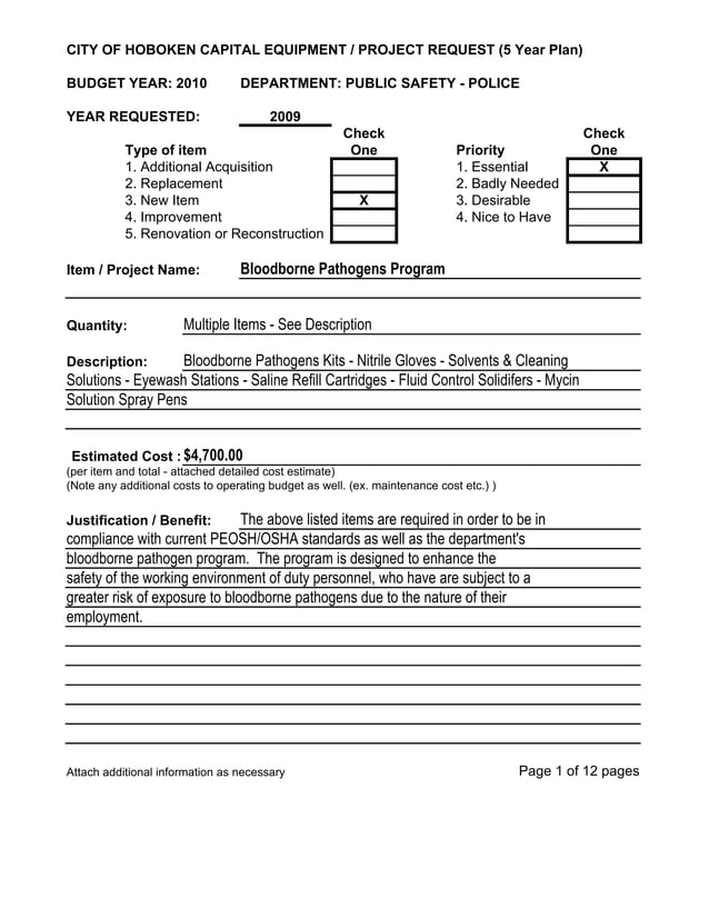 Police Capital Request | PDF