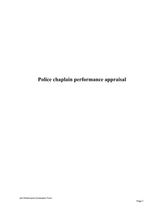 Police chaplain performance appraisal | DOC