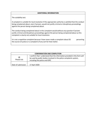 Police complaint 17 april 2020 - r | PDF | Law