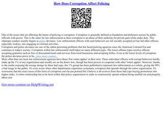 Police Corruption | PDF