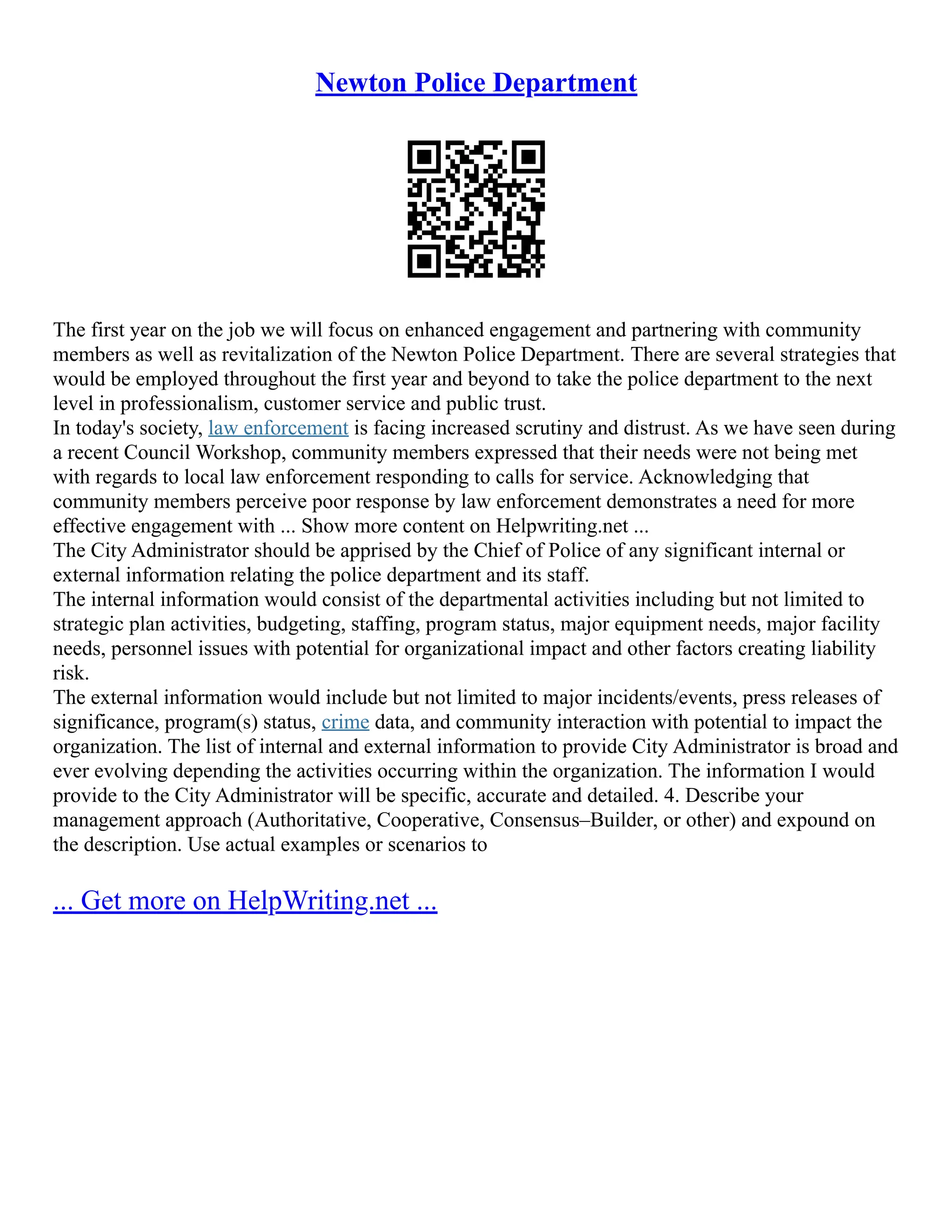 Police Department Roles And Functions | PDF