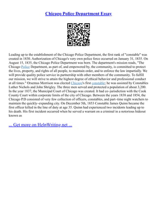 Police Department Roles And Functions | PDF