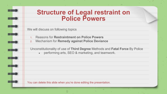 Police deviance restraint and third degree methods | PPTX