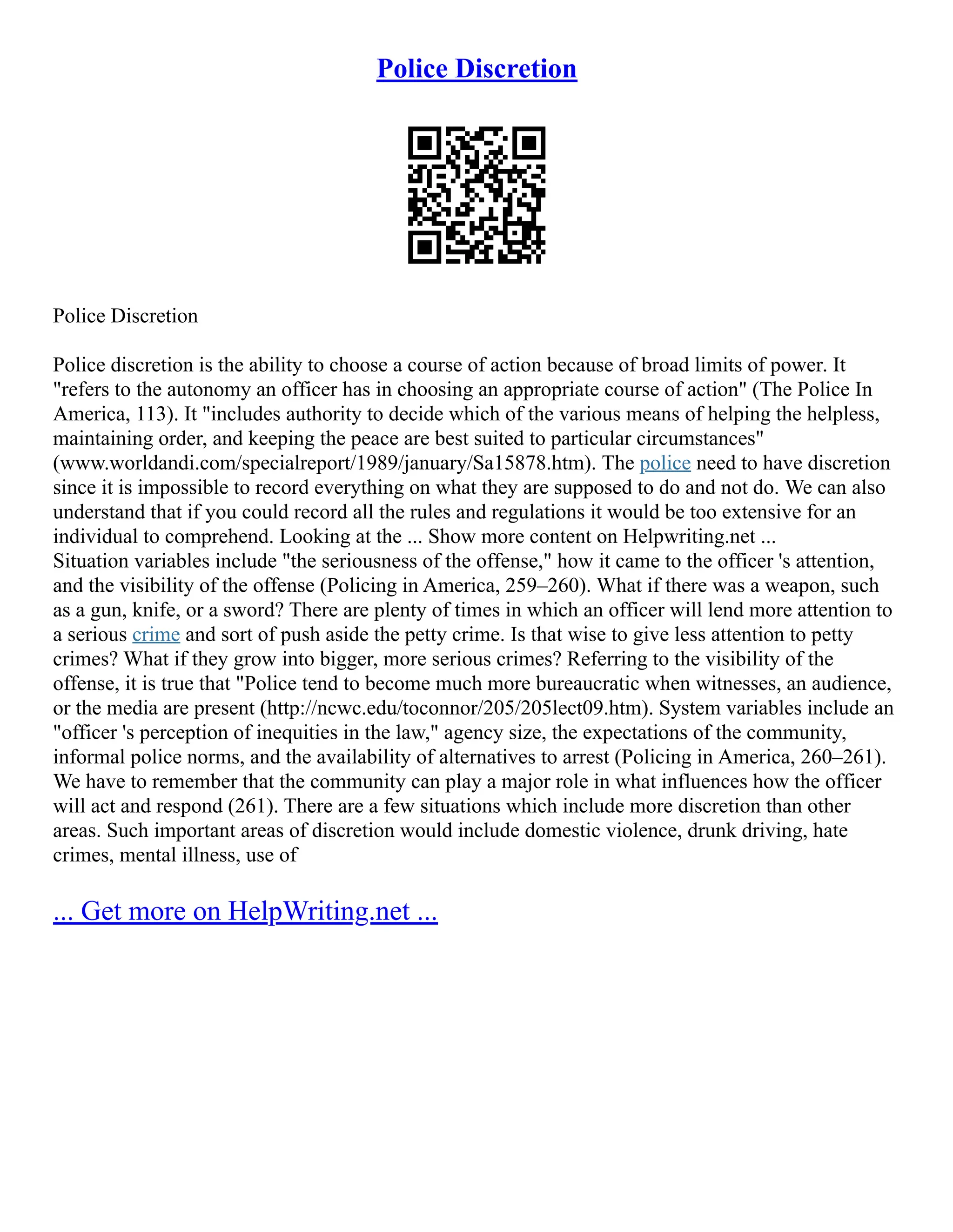 Police Discretion | PDF