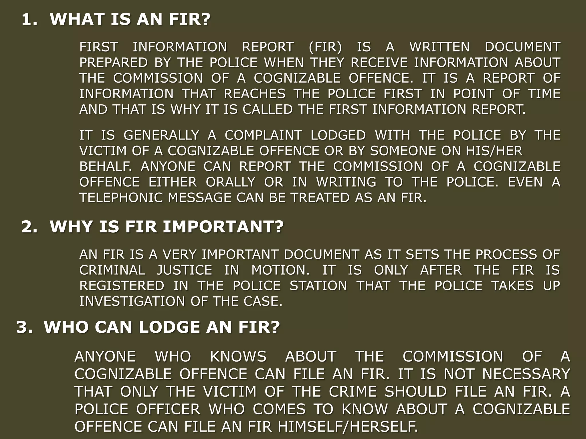 Police (FIR) | PPTX