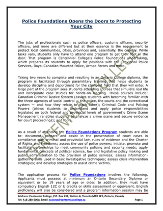 Police Foundations Opens the Doors to Protecting Your City | DOCX