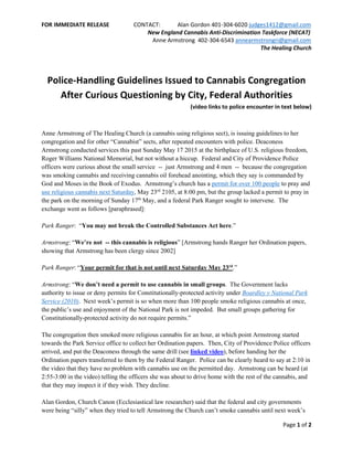 Cannabis Church Issues Police-Handling Guidelines to Congregation | PDF