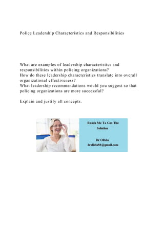 Police Leadership Characteristics and Responsibilities.docx