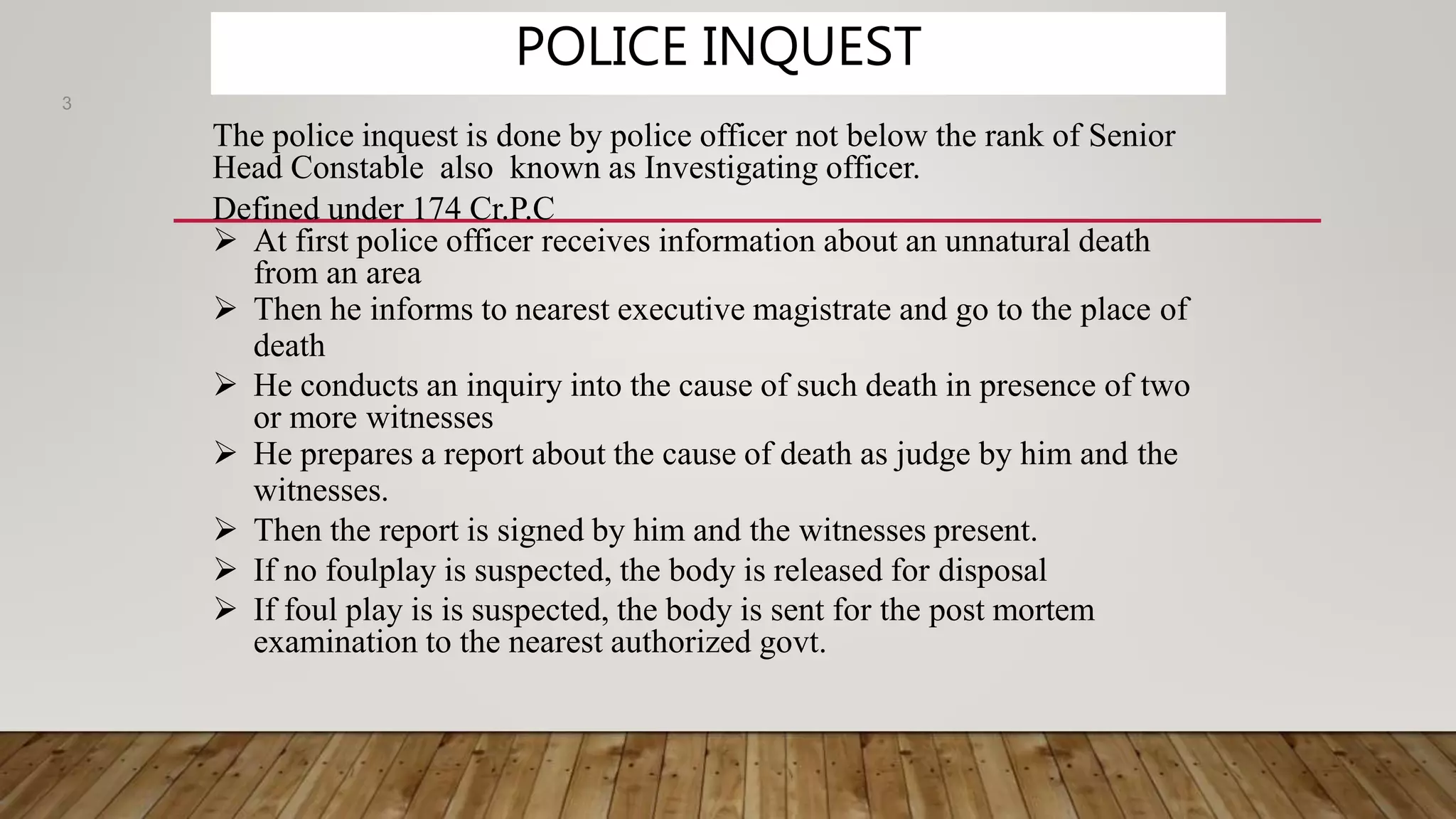 Police & magistrate inquest | PPTX