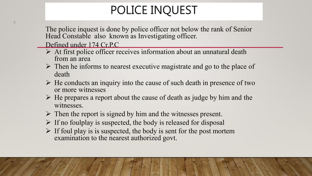 Police & magistrate inquest | PPTX