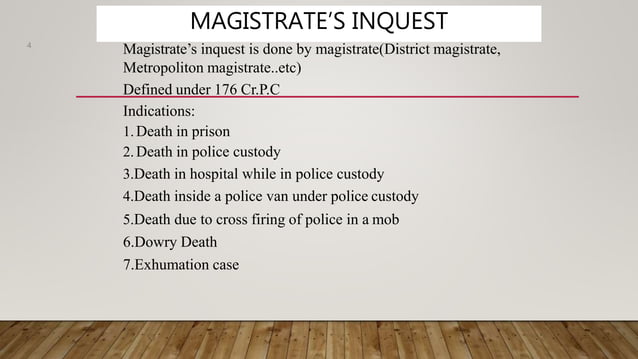 Police & magistrate inquest | PPTX
