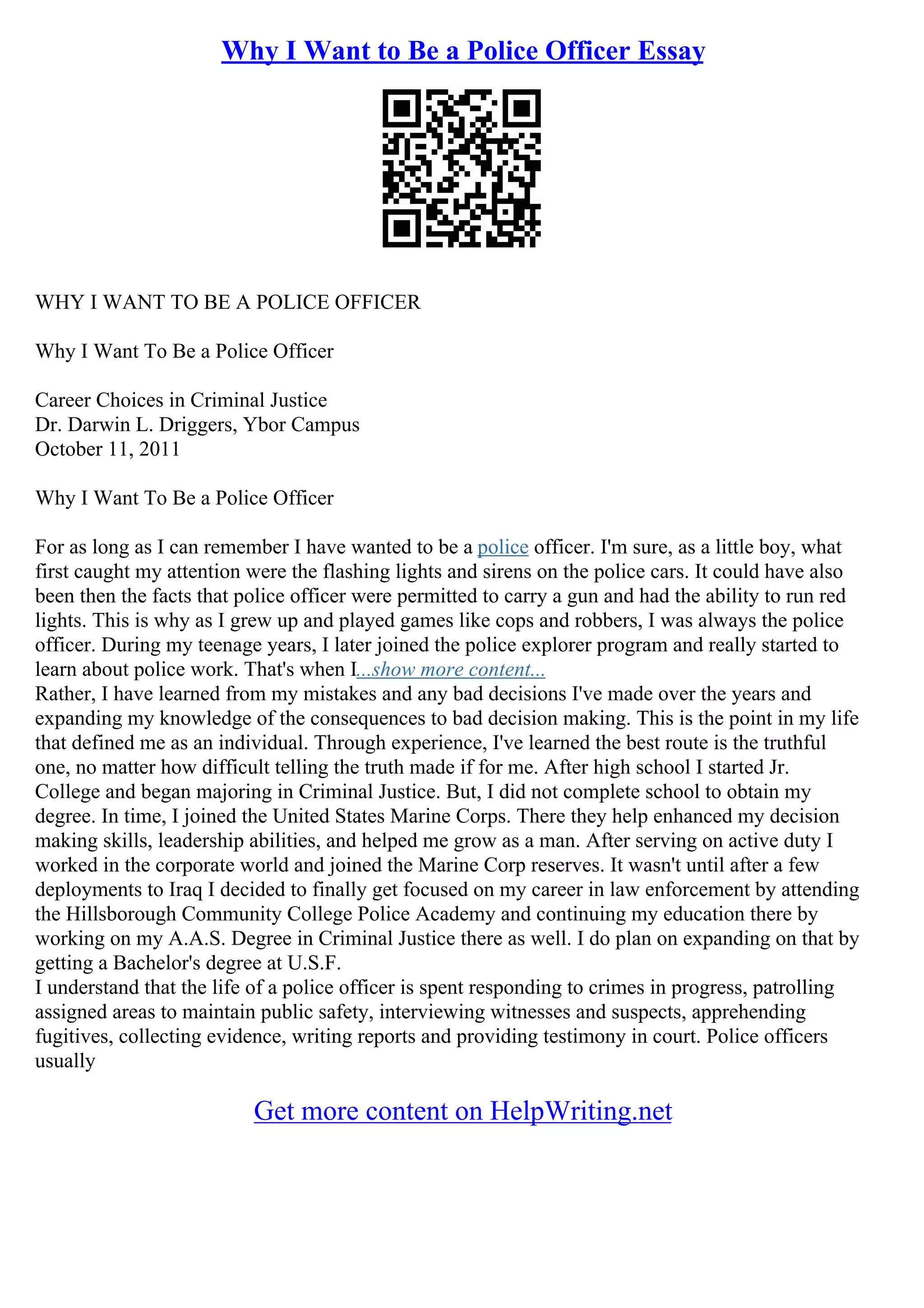 Policeman Essay | PDF