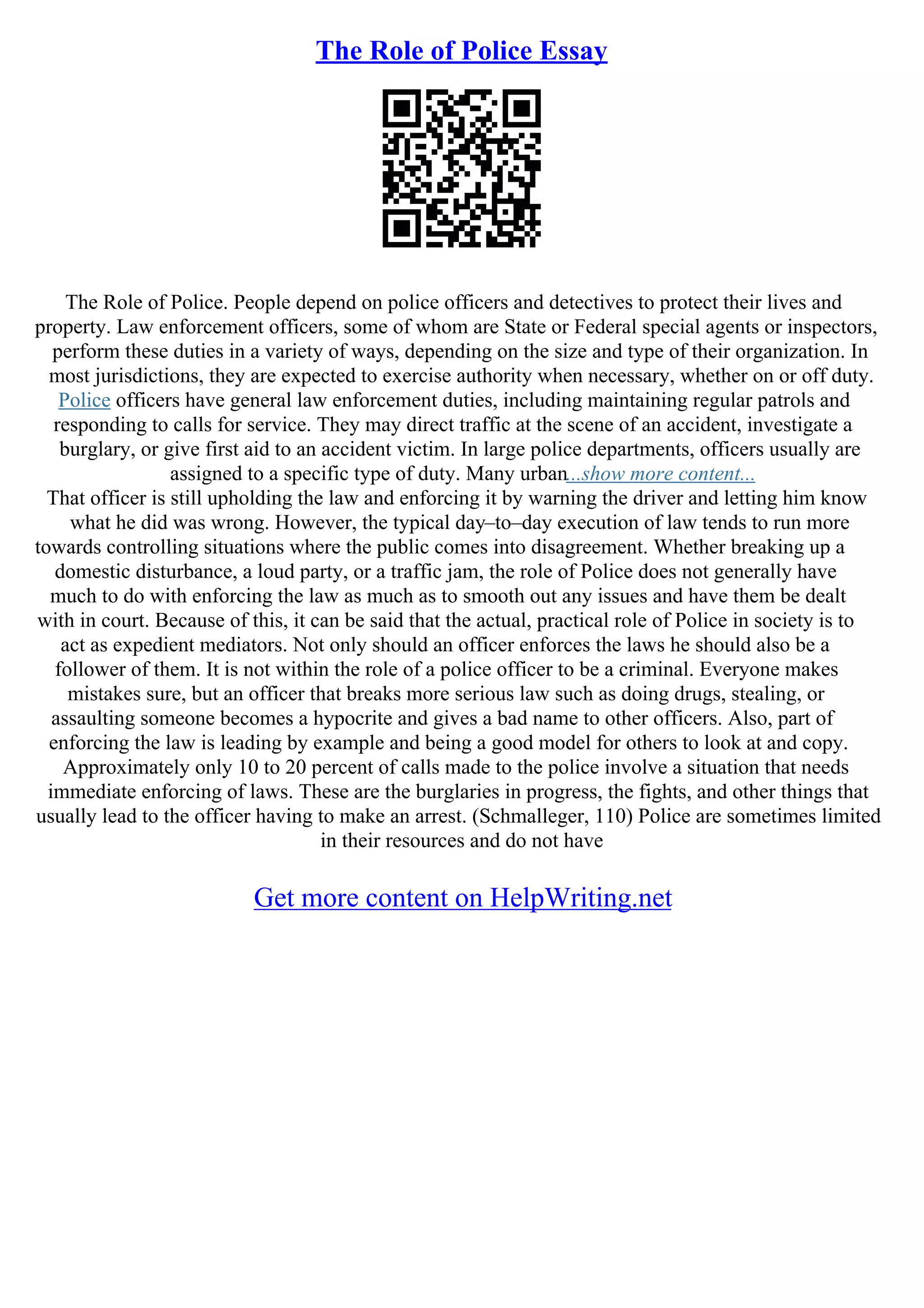 Policeman Essay | PDF