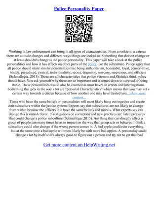 Policeman Essay | PDF