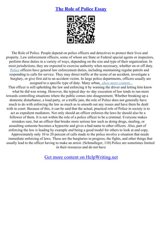 Policeman Essay | PDF