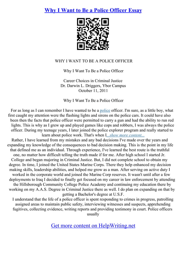Police Officer Essay | PDF