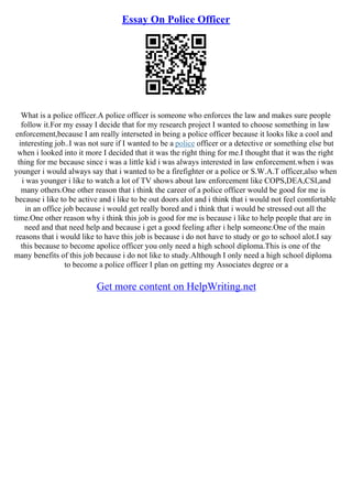 Police Officer Essay | PDF