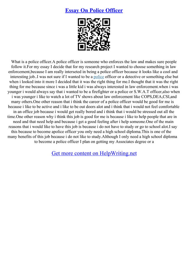 Police Officer Essay | PDF