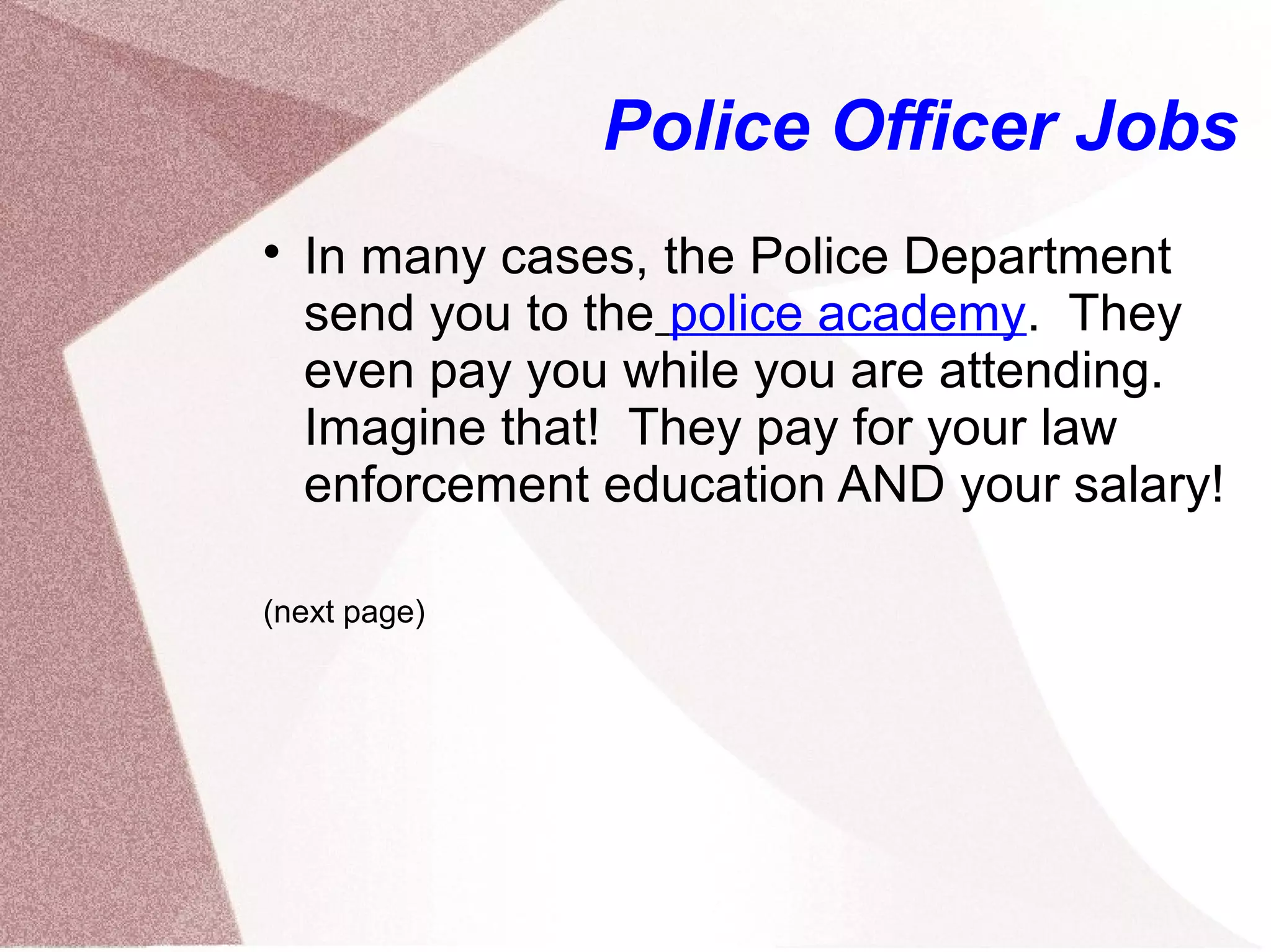 Police officer jobs | PPT