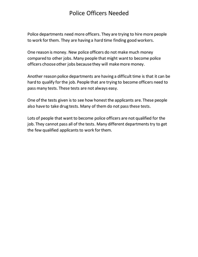 Police officers needed | DOCX