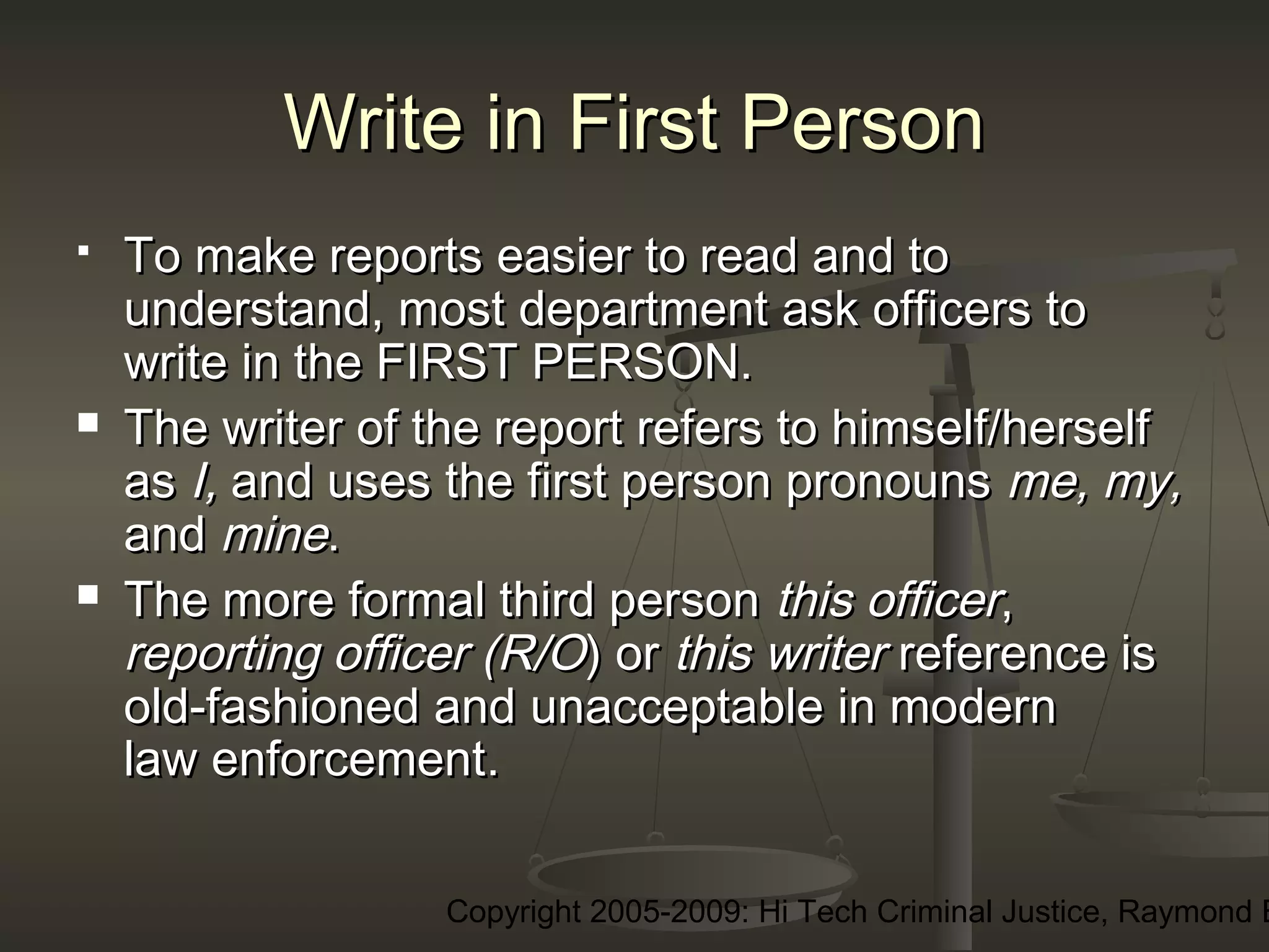 Police Report Writing | PPT