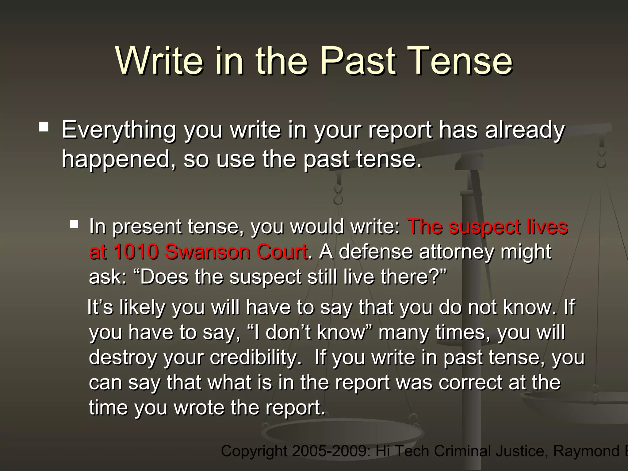 Police Report Writing | PPT