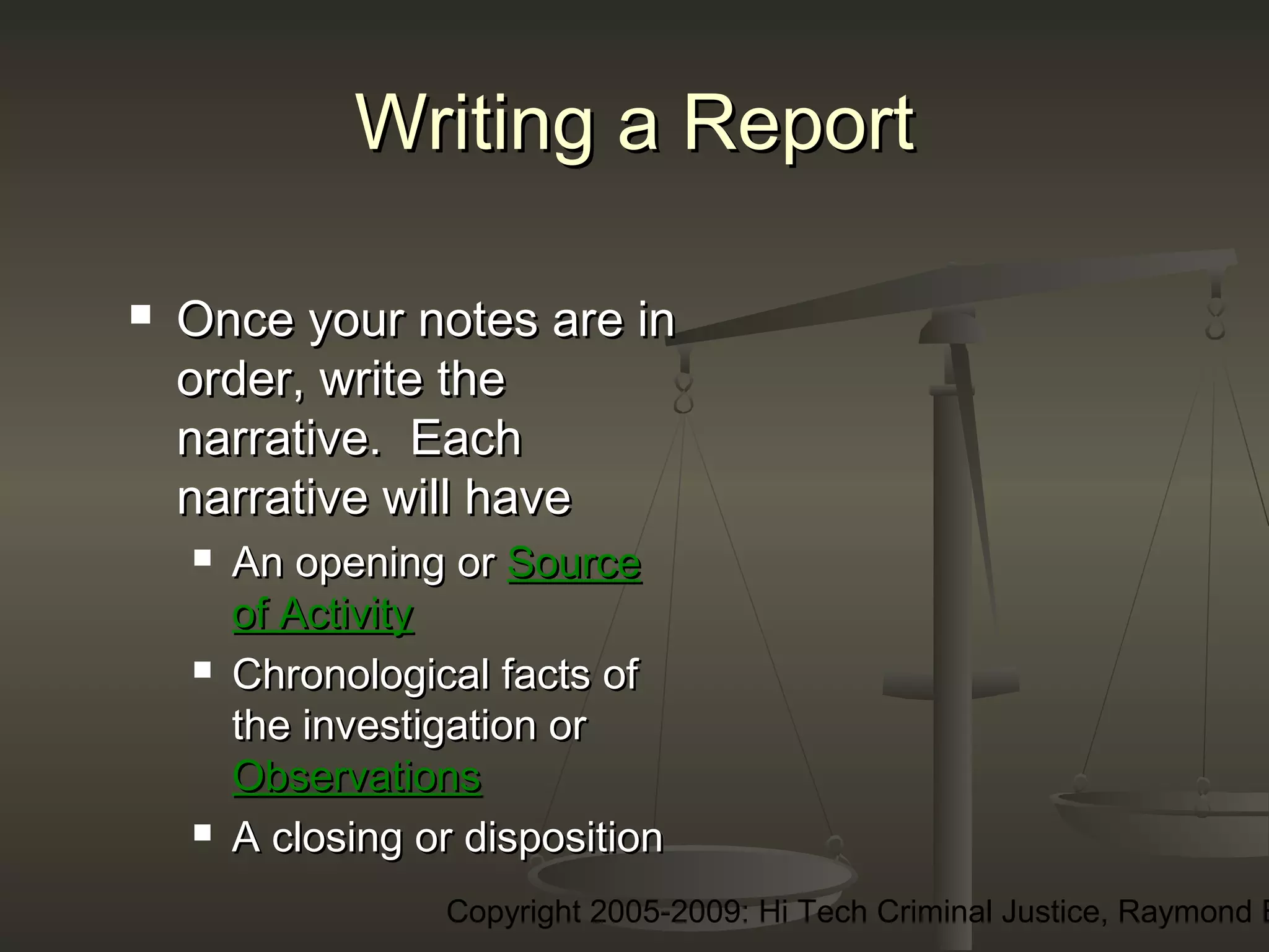 Police Report Writing | PPT