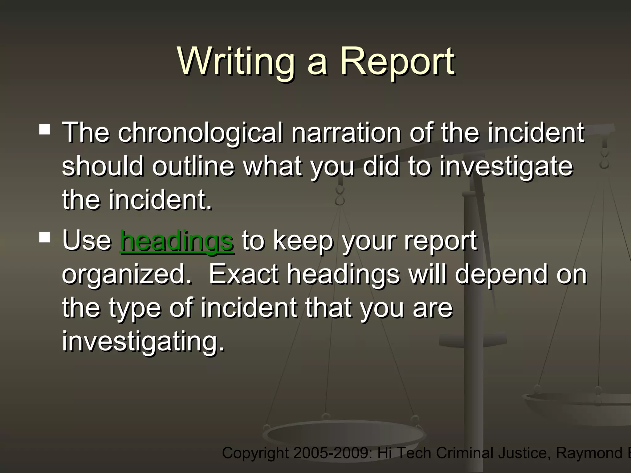 Police Report Writing | PPT