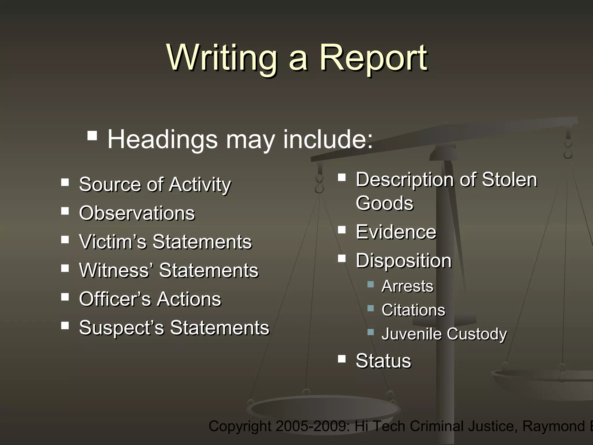Police Report Writing | PPT