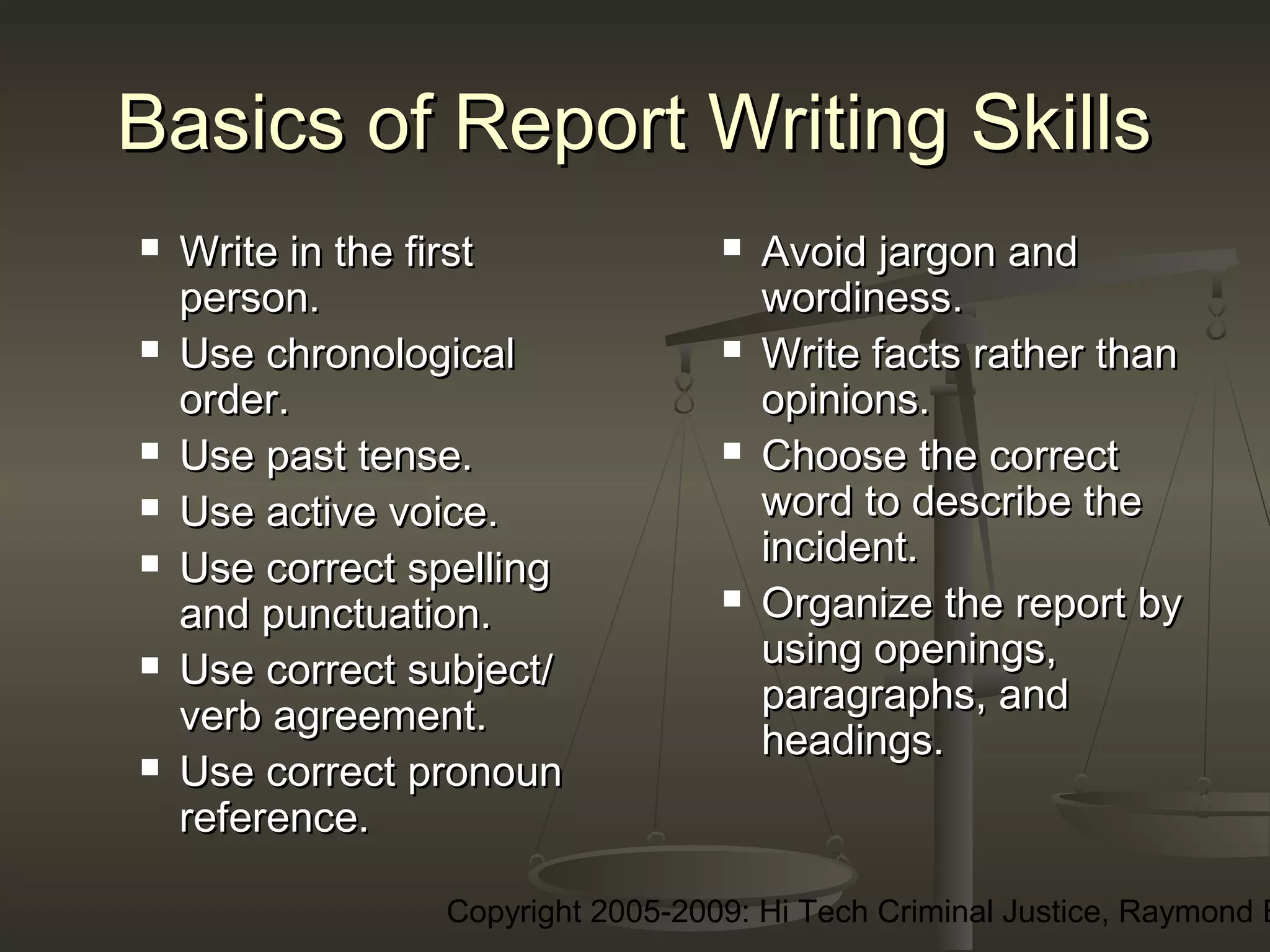 Police Report Writing | PPT