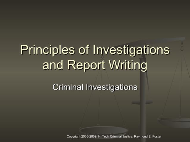 Police Report Writing | PPT