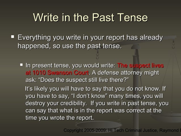 Police Report Writing | PPT