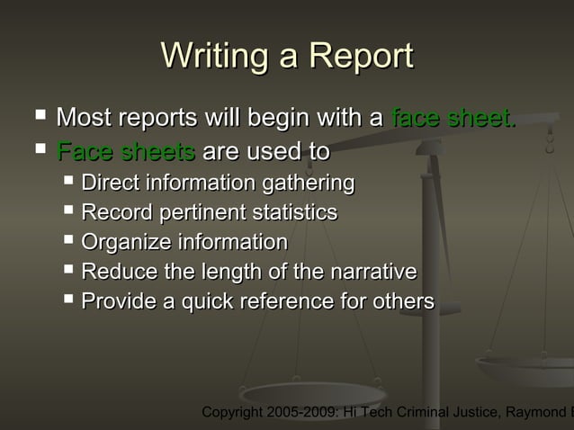 Police Report Writing | PPT