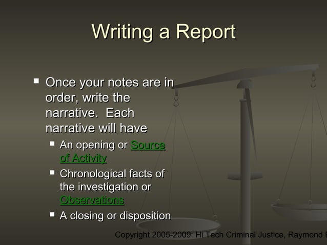 Police Report Writing | PPT